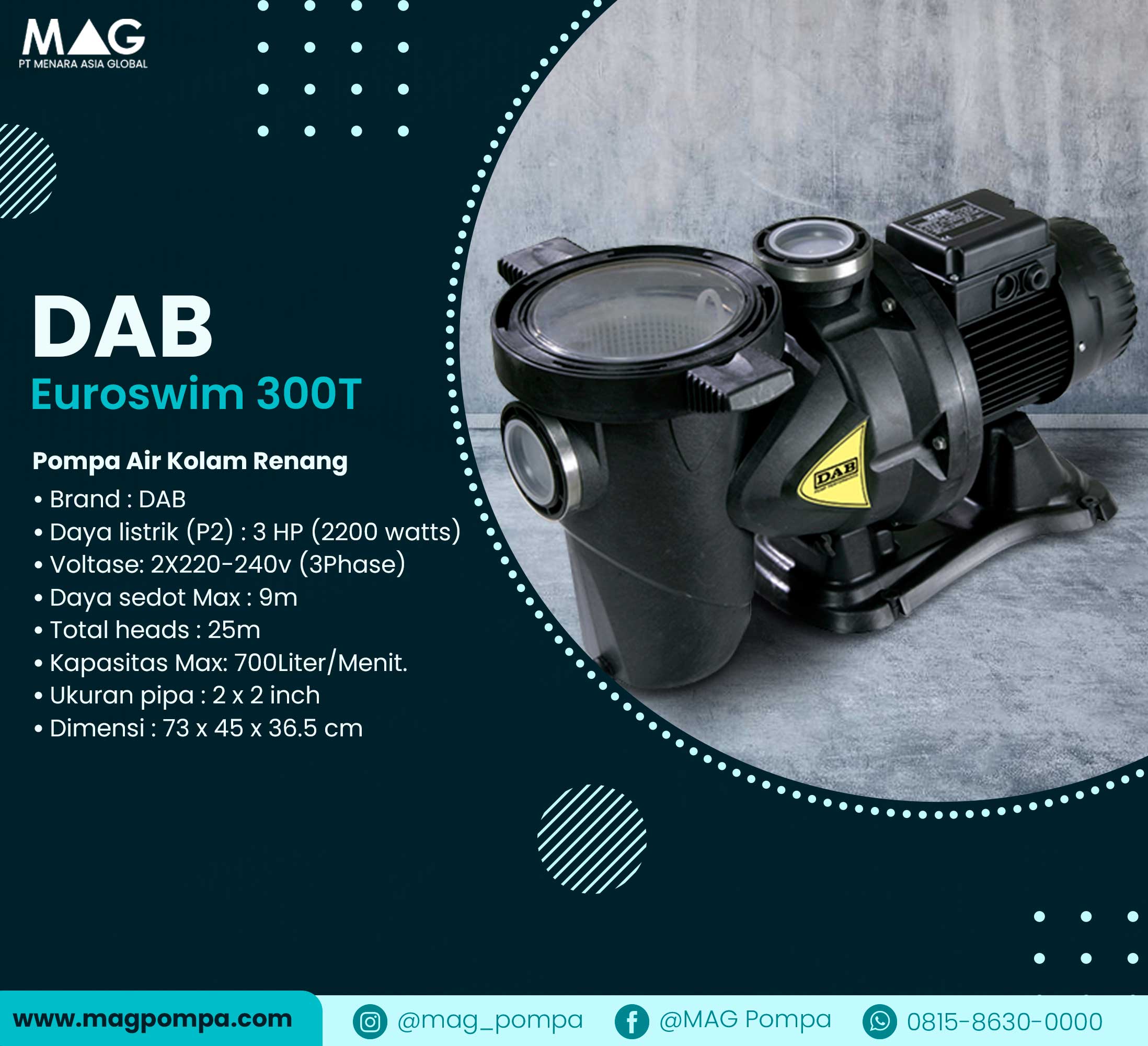 Pompa Kolam Renang DAB Euroswim 300T
