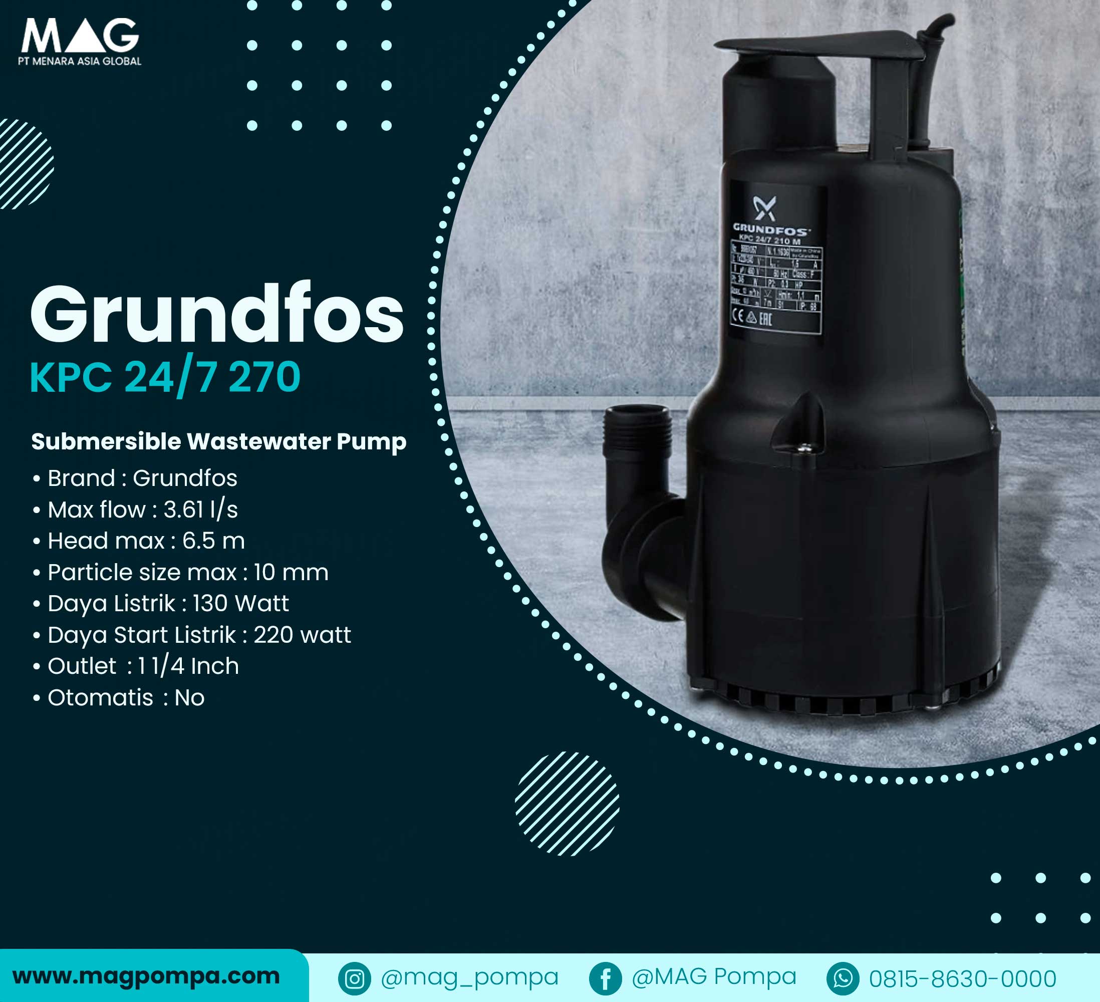 Pompa Grundfos KPC 24/7 270