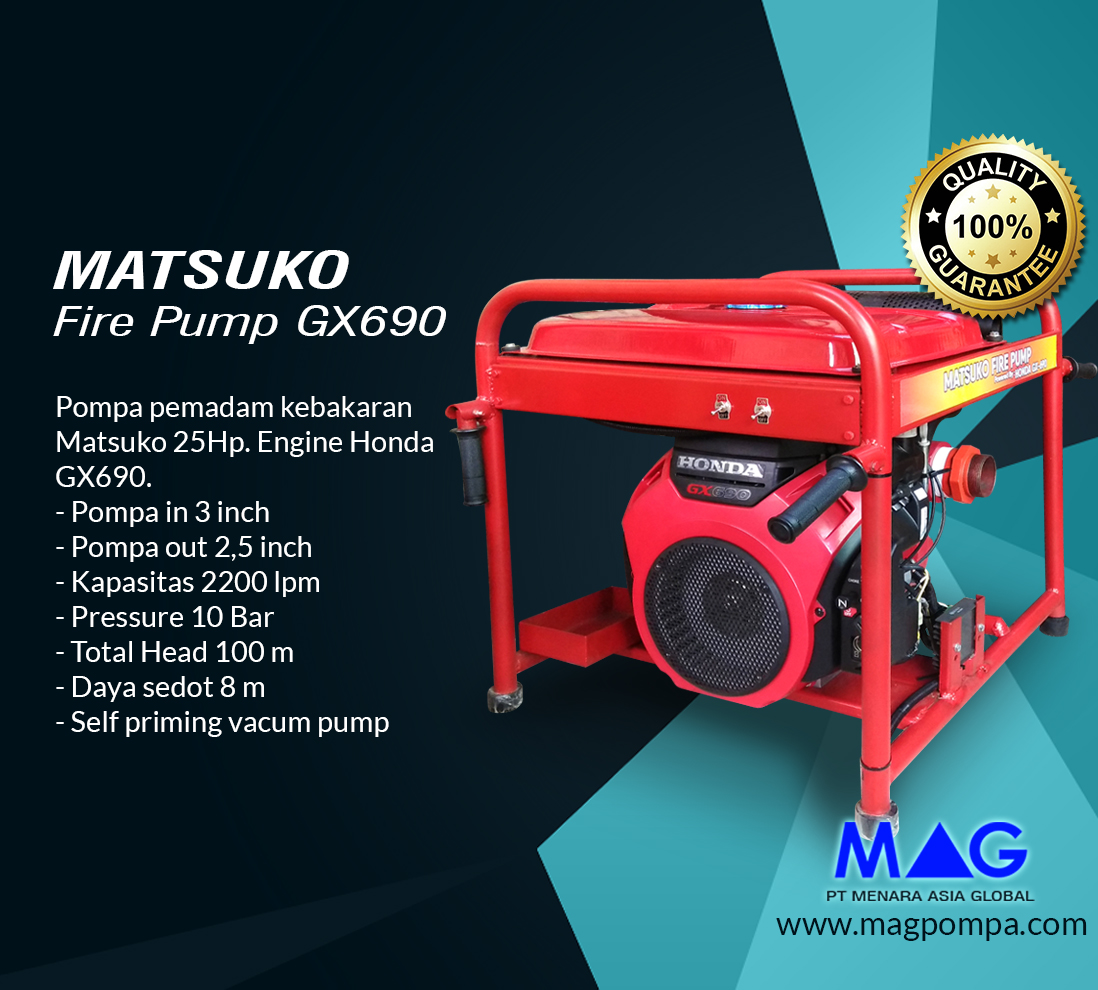 MATSUKO Fire Pump GX690 25Hp