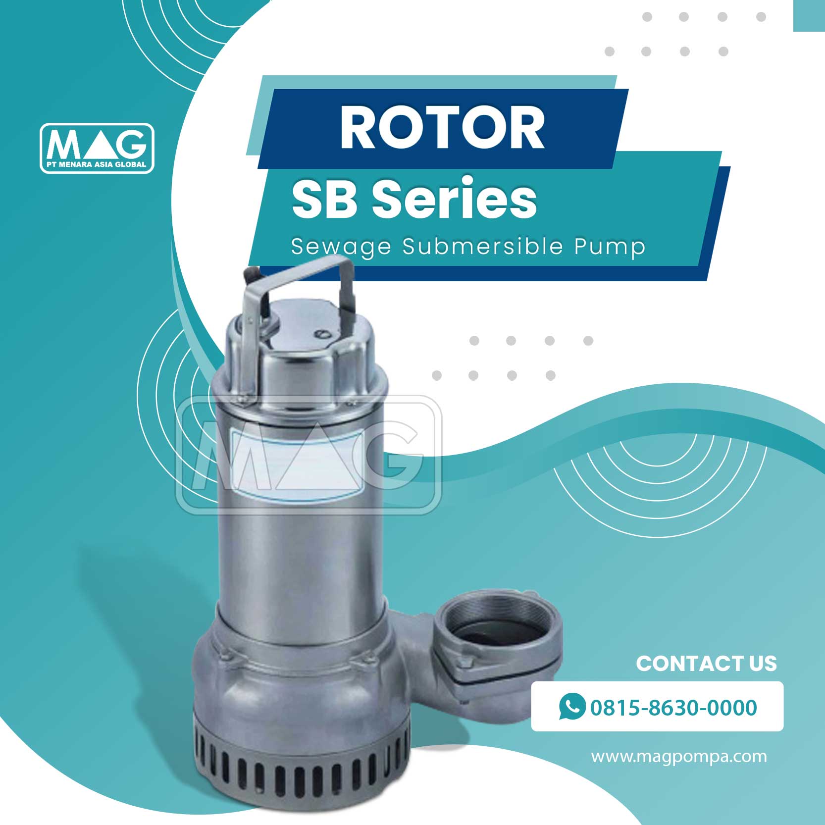 Pompa Air Limbah Submersible Rotor SB 211